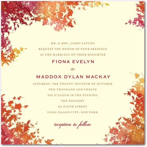 15 Fabulous Fall Wedding Invitations | WeddingMix