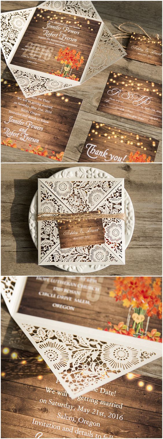 15 Fabulous Fall Wedding Invitations | WeddingMix